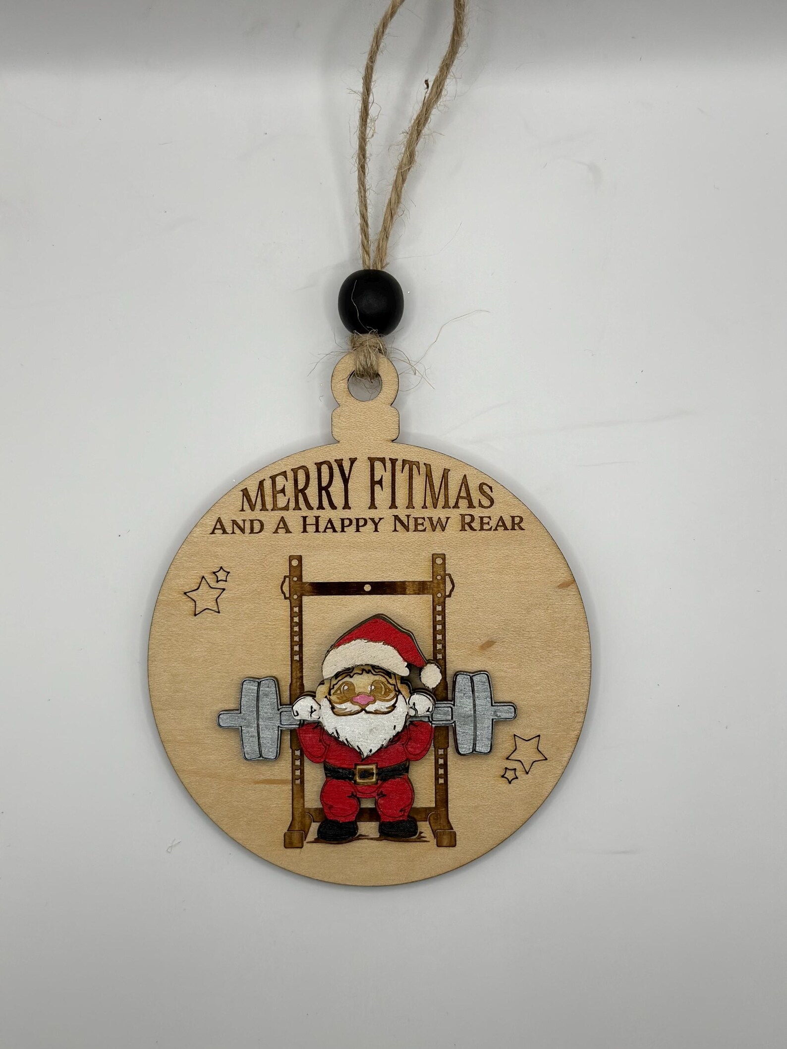 Merry Fitmas Santa Ornament: Weightlifting Gym Christmas Decor - Etsy