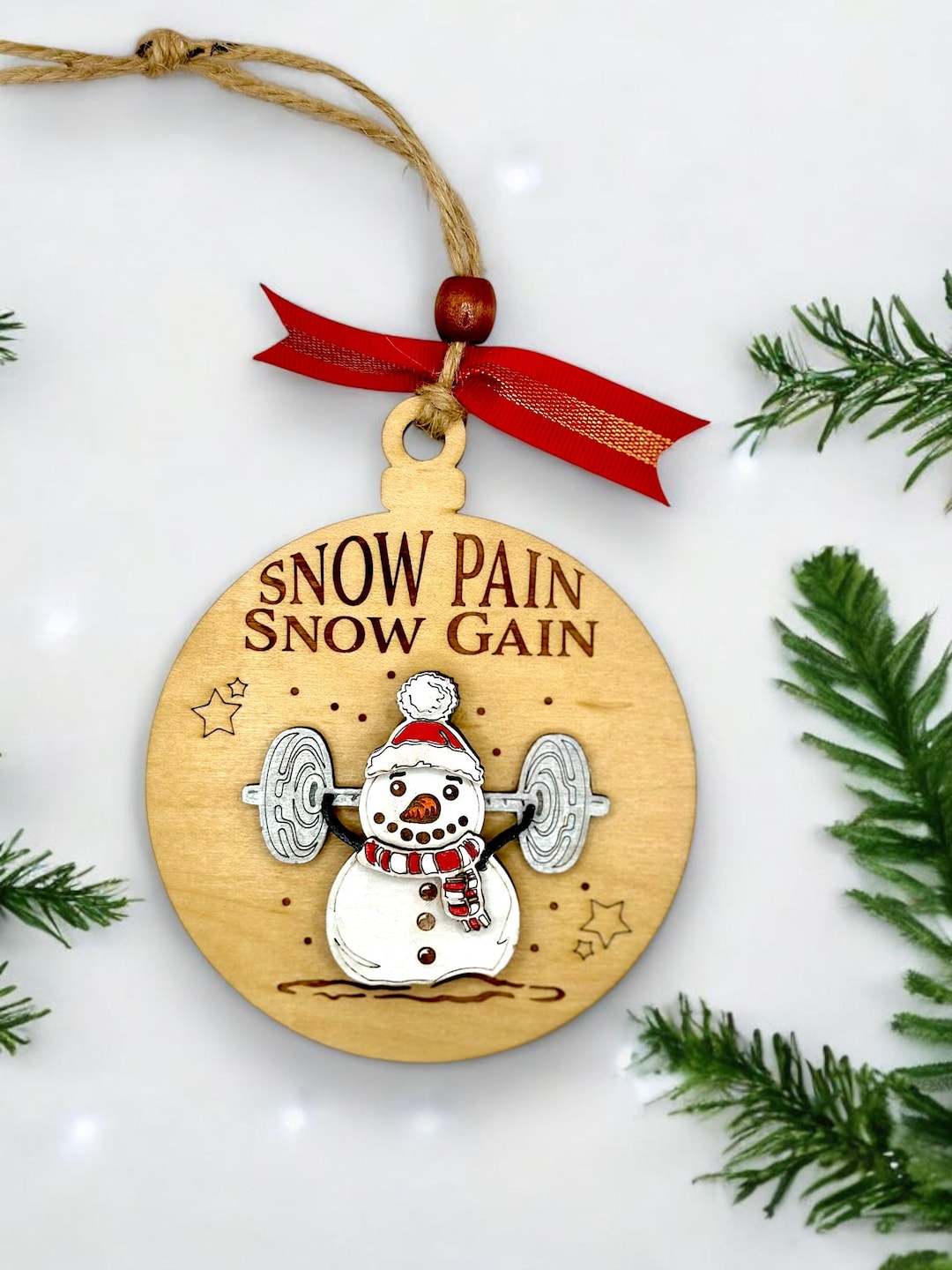Snowman Weightlifting Ornament: Funny Gym Christmas Decor - Etsy