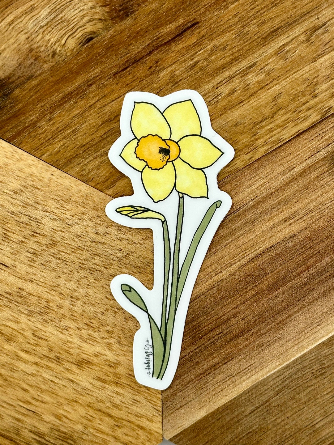 Watercolor Daffodil Sticker: March Birthflower Vinyl Decal - Etsy