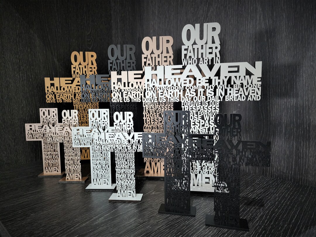 Lord’s Prayer Our Father Religious Cross Laser Cut 15cm & 30cm ...
