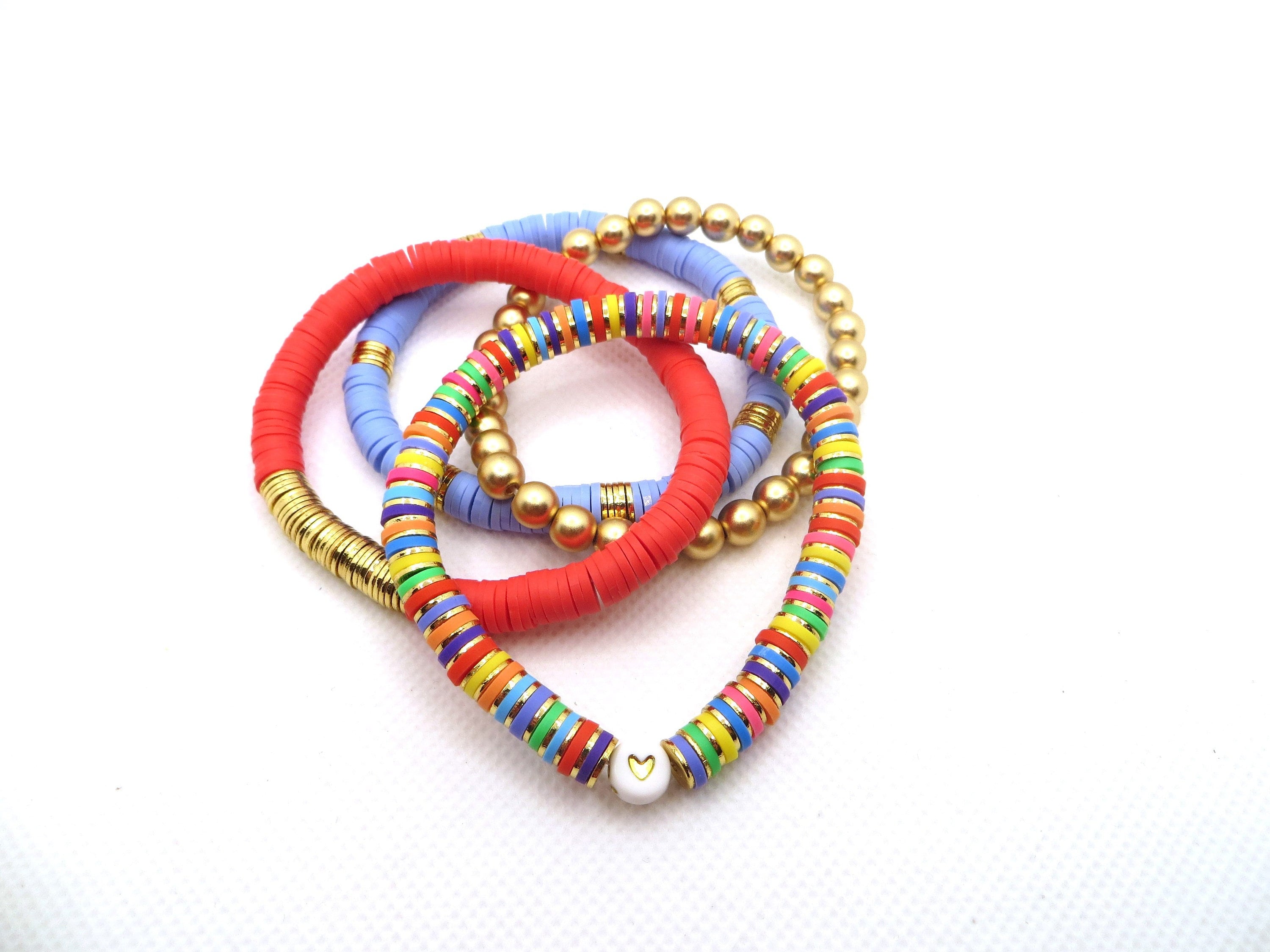 Classic Collection | Pride Stack | Heishi Bracelet | Brushed Gold ...