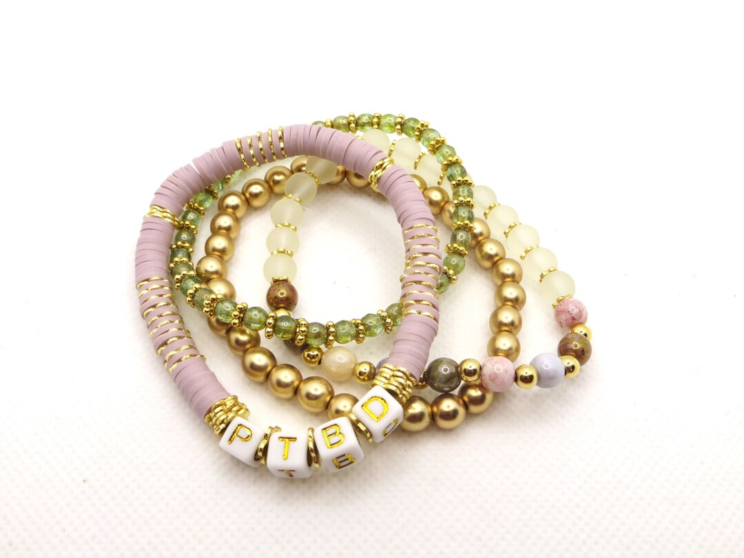 TTPD Collection | Clara Bow Stack | Heishi Bracelet | Brushed Gold ...