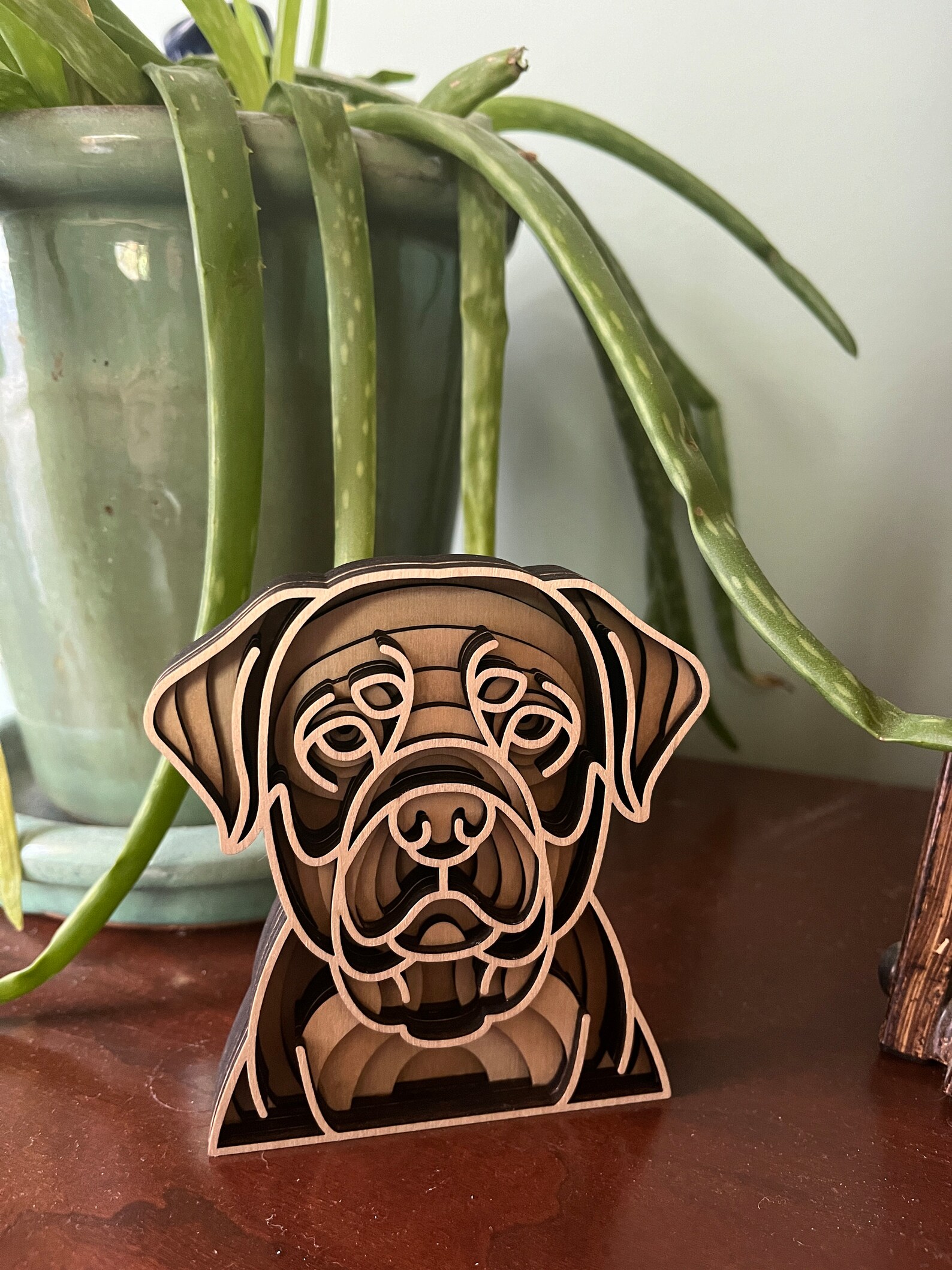 Rottweiler Dog 3D Wooden Mandala Head: Pet Memorial Decor (4") - Etsy