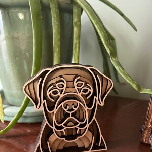 Rottweiler Dog 3D Wooden Mandala Head: Pet Memorial Decor (4") - Etsy
