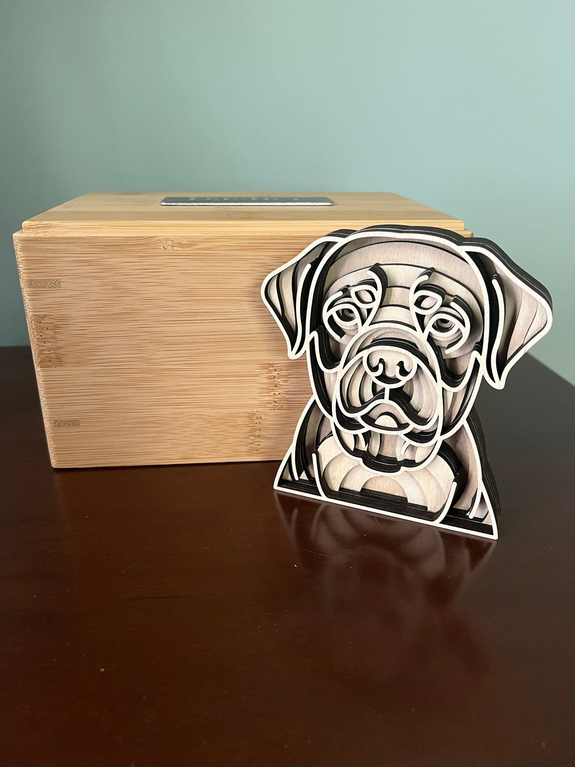 Rottweiler Dog 3D Wooden Mandala Head, Rottie Dog Decor, Pet Portrait ...