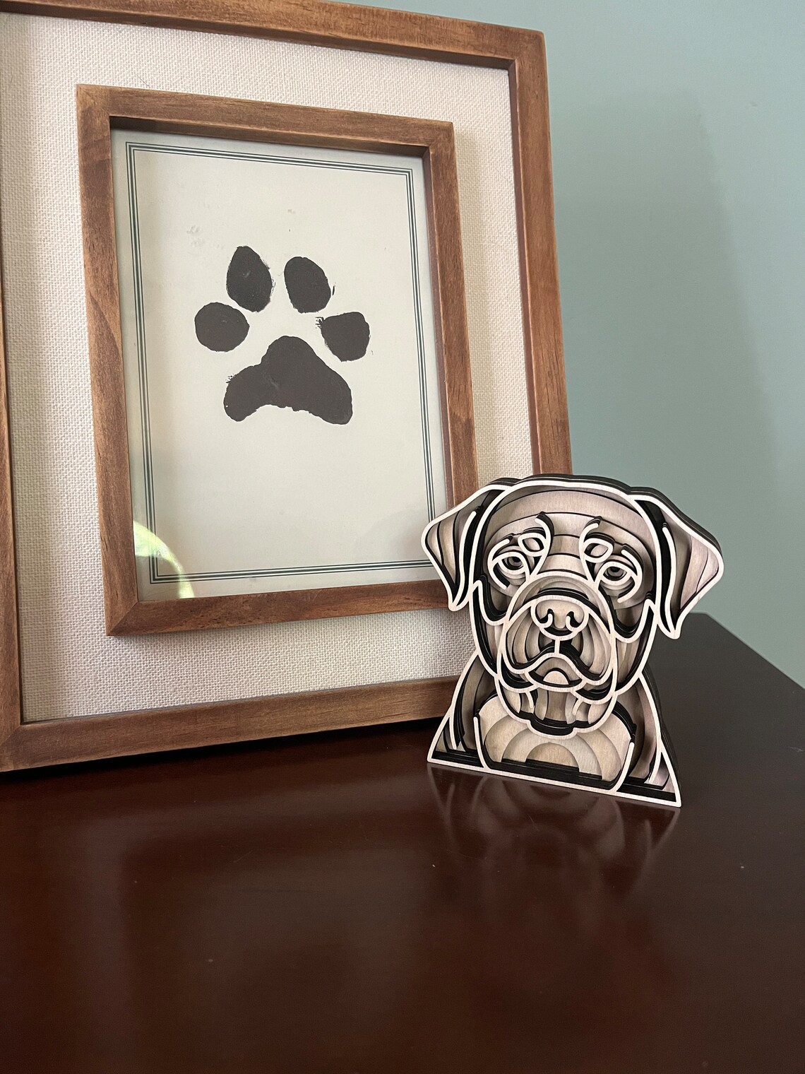 Rottweiler Dog 3D Wooden Mandala Head: Pet Memorial Decor (4") - Etsy
