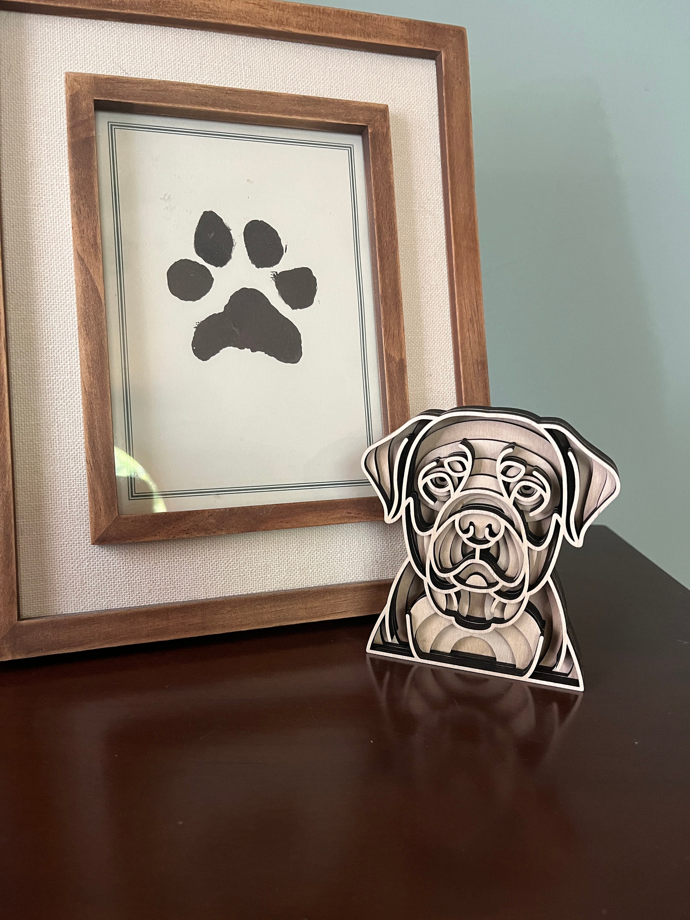 Rottweiler Dog 3D Wooden Mandala Head: Pet Memorial Decor (4") - Etsy