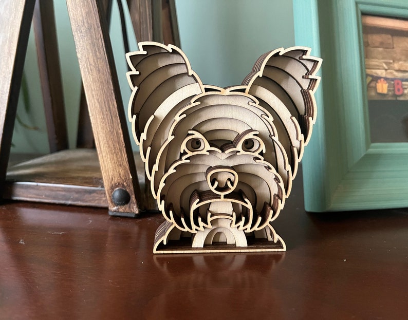 Yorkshire Terrier Dog 3D Wooden Mandala: Yorkie Pet Portrait (4") - Etsy
