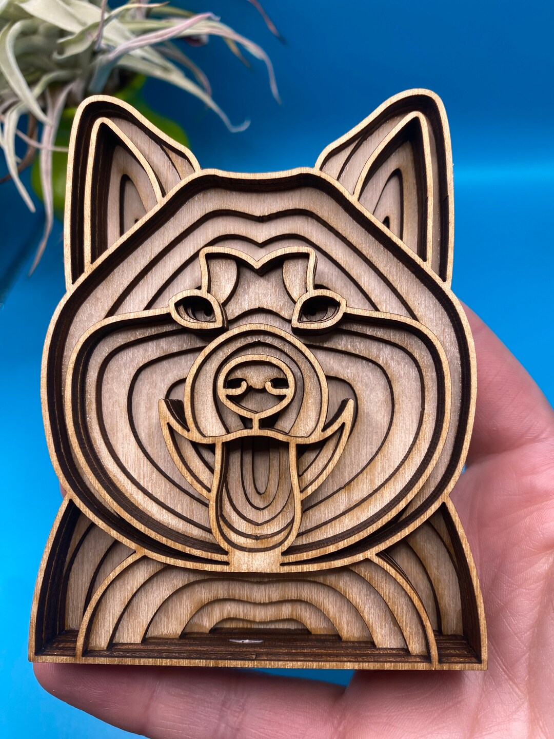 Akita Inu Dog 3D Mandala Wooden Head: Pet Memorial Portrait - Etsy