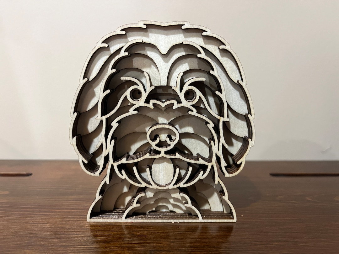 Goldendoodle Dog 3D Wooden Mandala Head: Pet Portrait Decor - Etsy