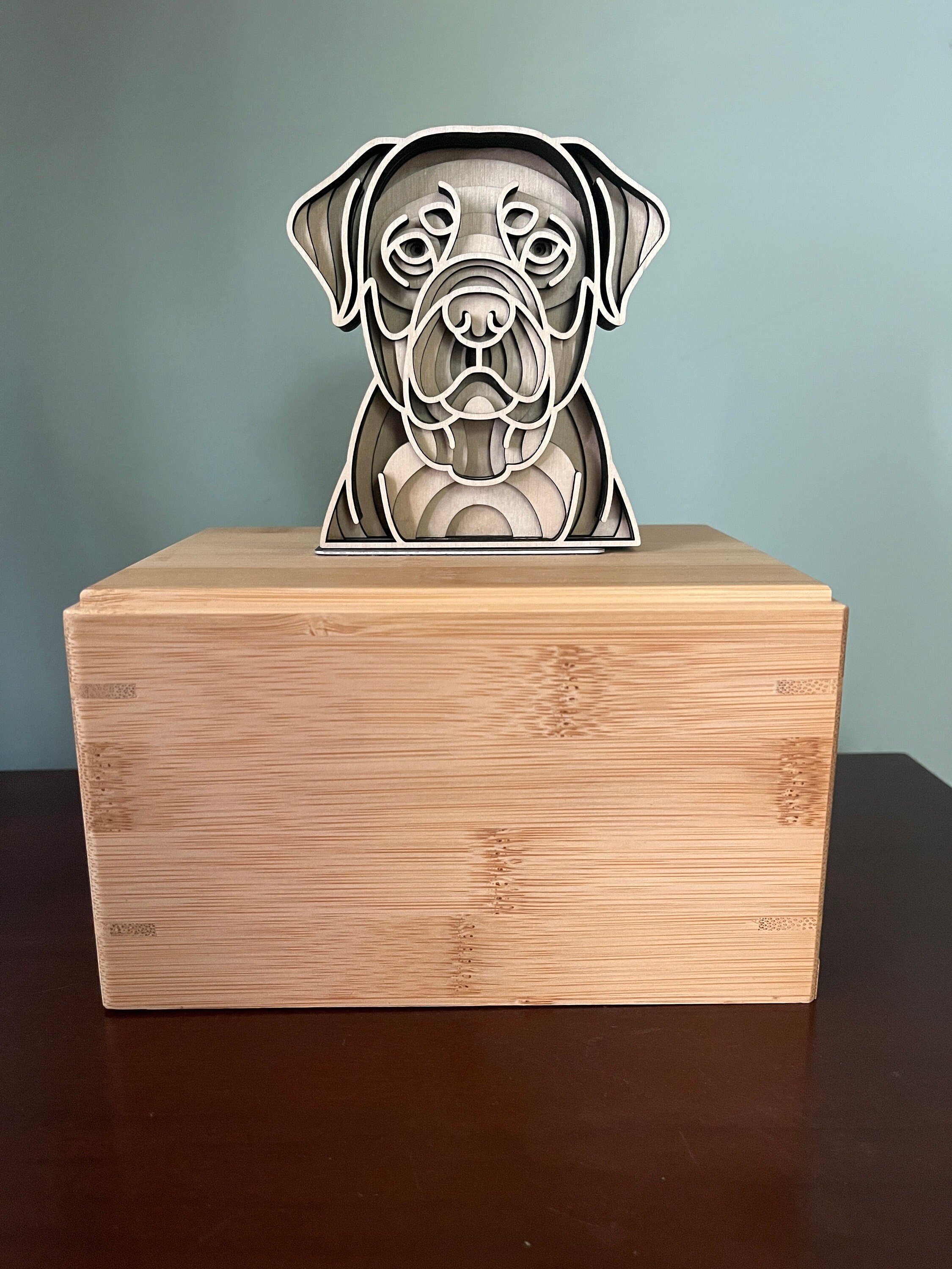 Rottweiler Dog 3D Wooden Mandala Head: Pet Memorial Decor (4") - Etsy