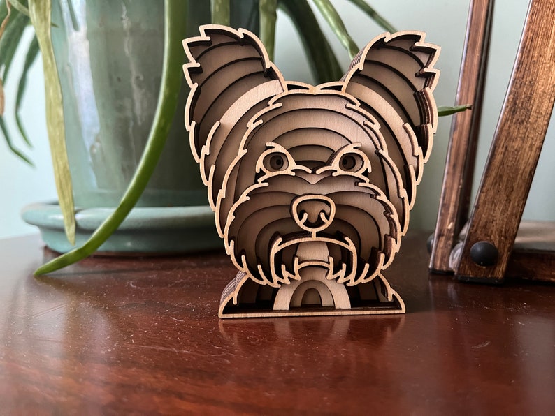 Yorkshire Terrier Dog 3D Wooden Mandala: Yorkie Pet Portrait (4") - Etsy