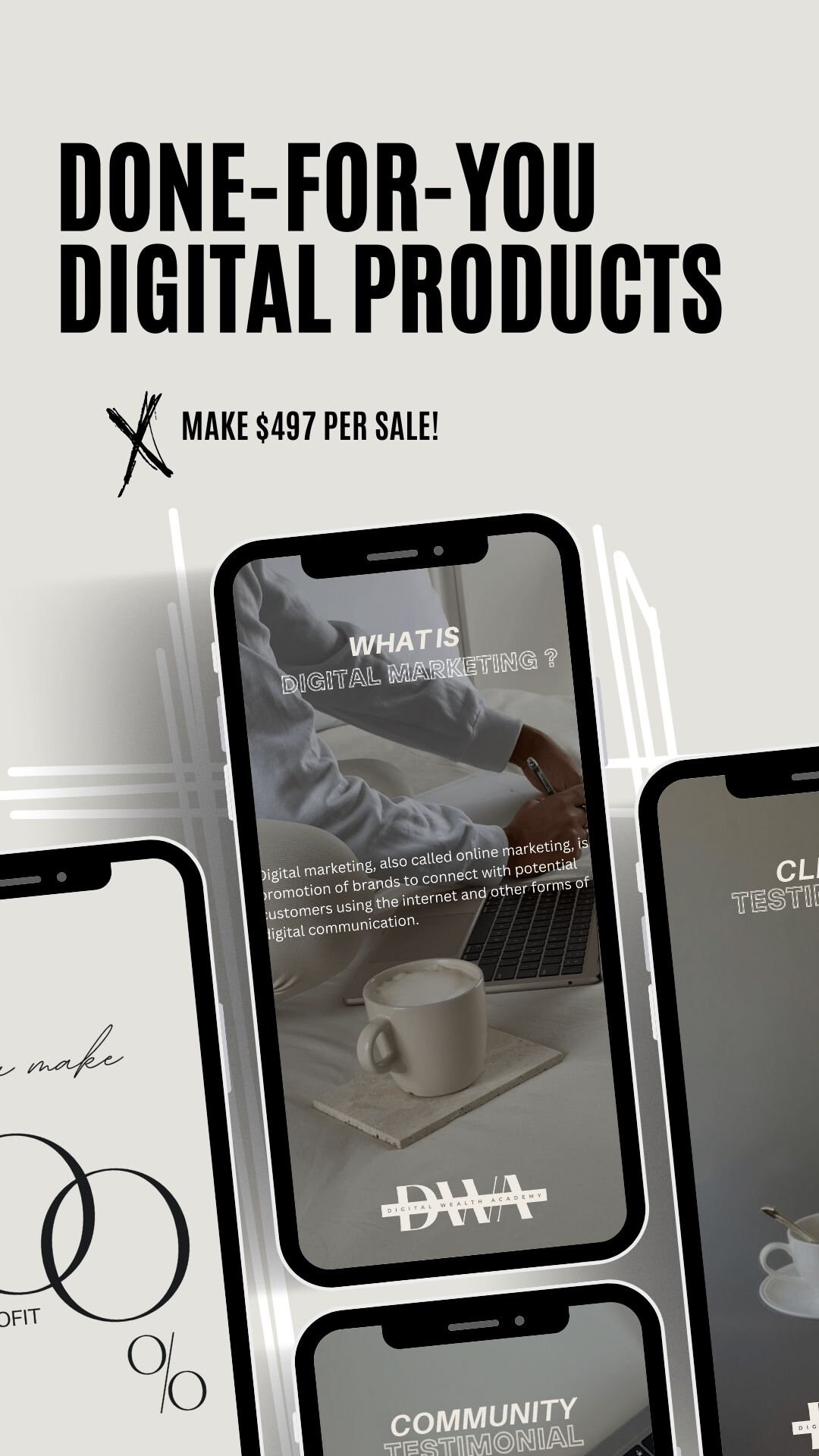 100 Social Media Story Slides for Digital Wealth Academy - Etsy