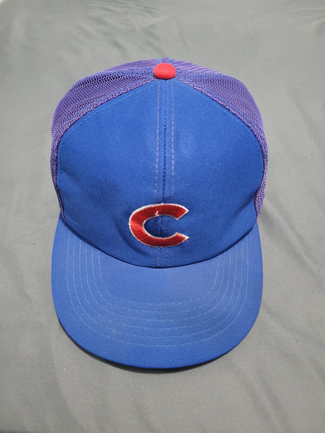Vintage Chicago Cubs Blue Snapback Trucker Mesh Hat Baseball Cap MLB 80 ...