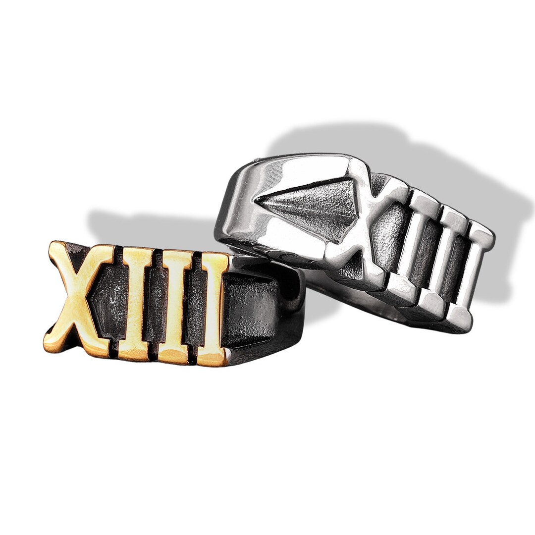 Roman Numeral 13 Ring | XIII Ring | 13 Number Stainless Steel Rings ...