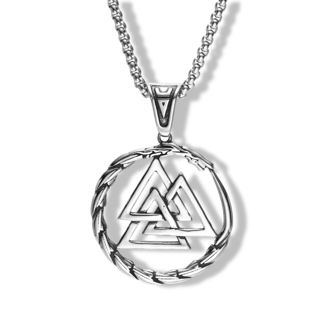 Triangle Viking Pirate Runes Men Necklaces Pendant Stainless Steel Long ...