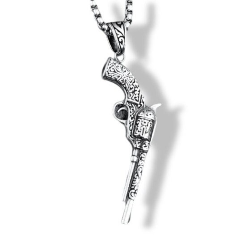 Revolver Necklace Retro Pistol Long Necklaces Pendants Chain Hip Hop ...