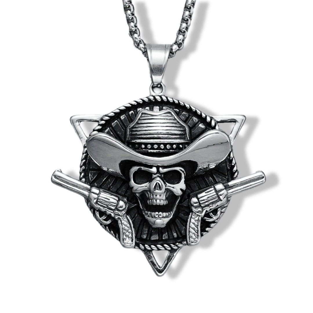 Skull Cowboy Pendant Necklace Vintage Necklace Birthday Gift Necklaces ...