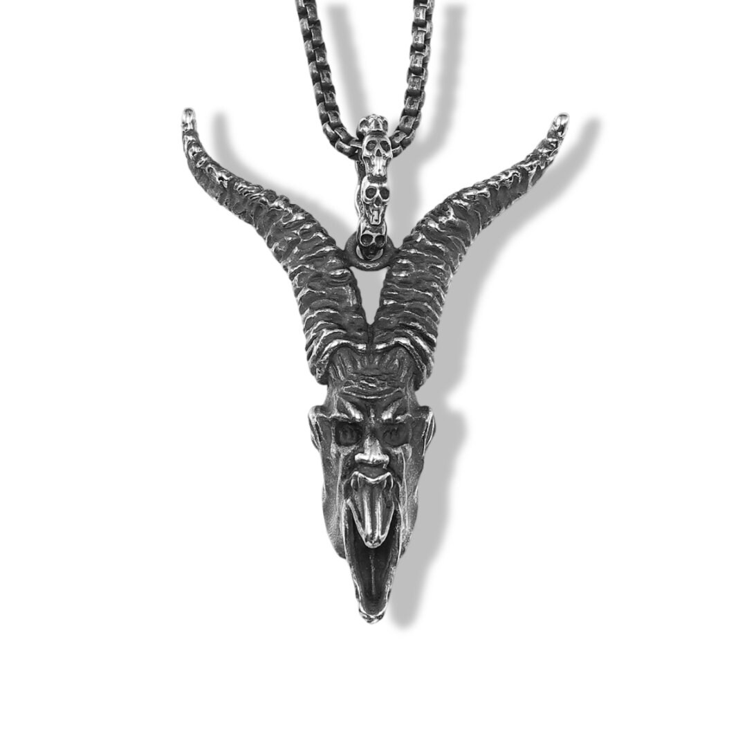 Devil Pendant Necklace, Gothic Necklace, Men's Women's Chain Punk Long ...