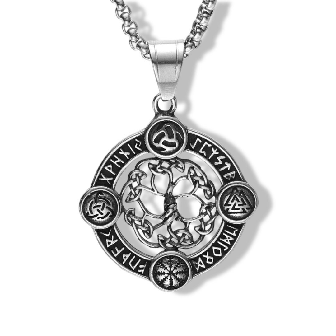 Viking Pirate Odin Runes Men Necklaces Pendant Stainless Steel |long ...