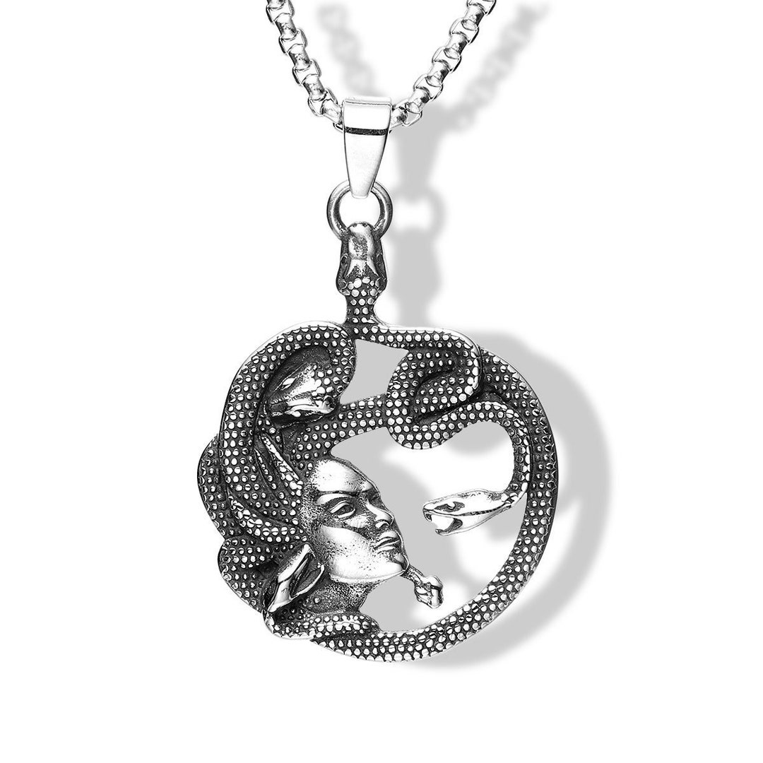 Snake Hair Medusa Banshee Stainless Steel Mens Necklaces Pendants Chain ...