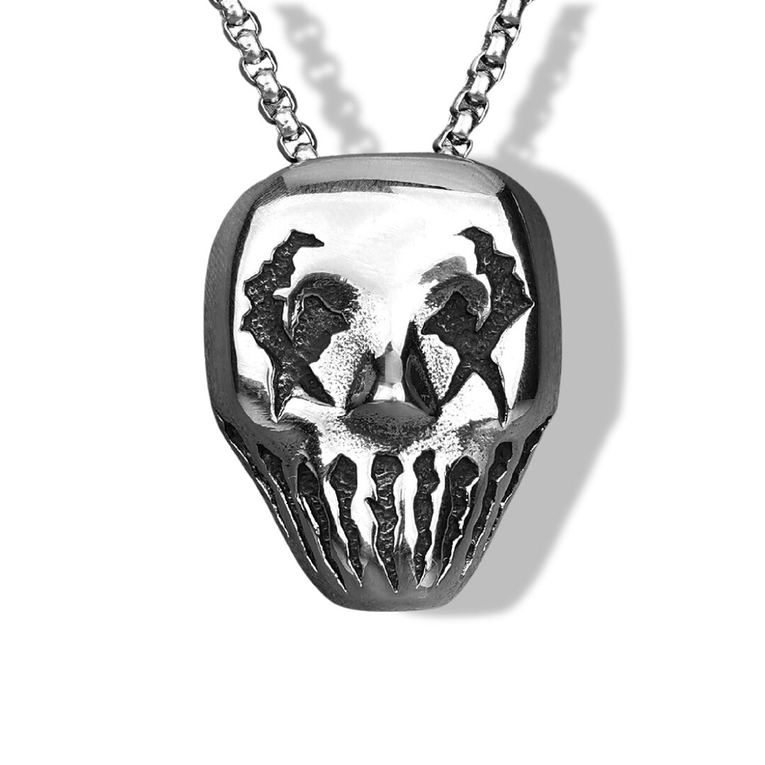 Demon Pendat Clown Mask Necklace Pendant Chain , Gothic Punk Men's ...