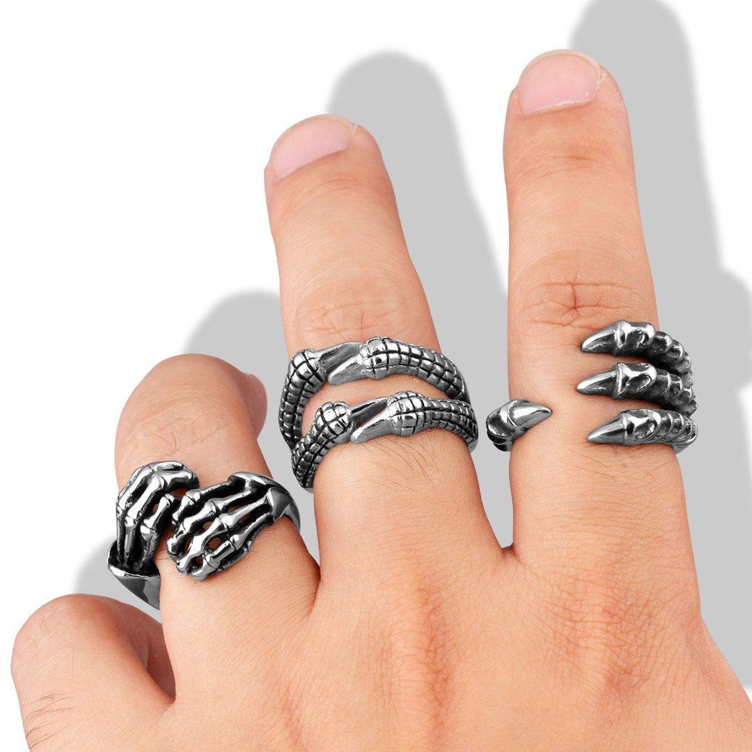 Dragon Claw Skull Rings Claw Skull Rings Stainless Steel Ring With ...