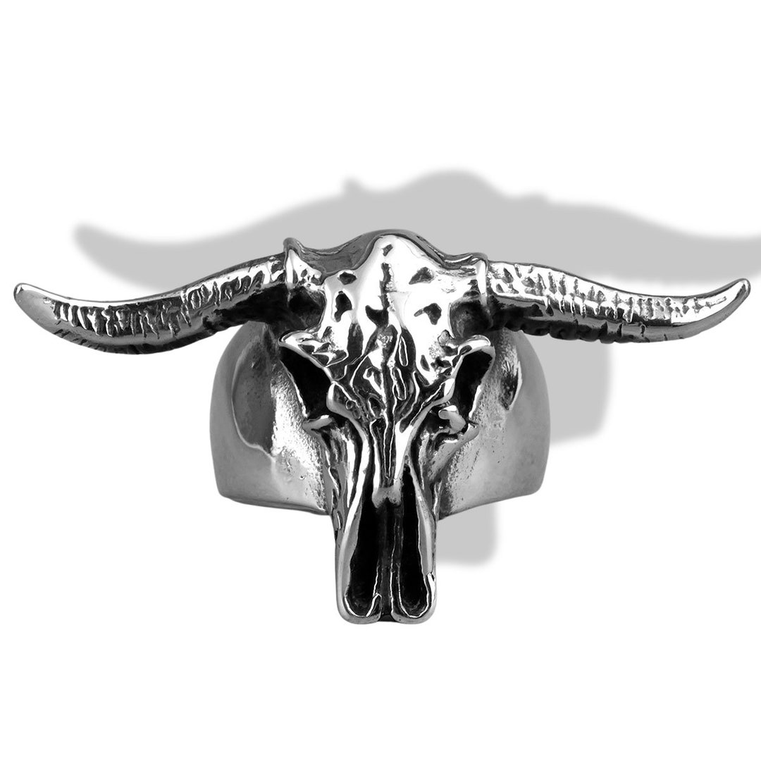 Satan Ram Aries Sheep Skull Ring king Goat Skull Rings animal Punk Rock ...