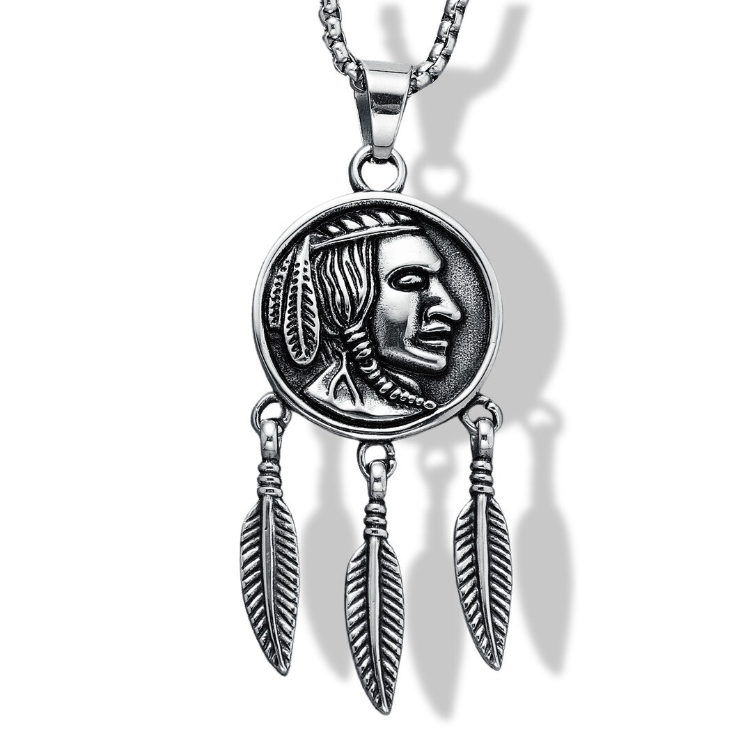 Indian Chief Pendant Necklace | Indian Chief Necklace | Chief Necklaces ...