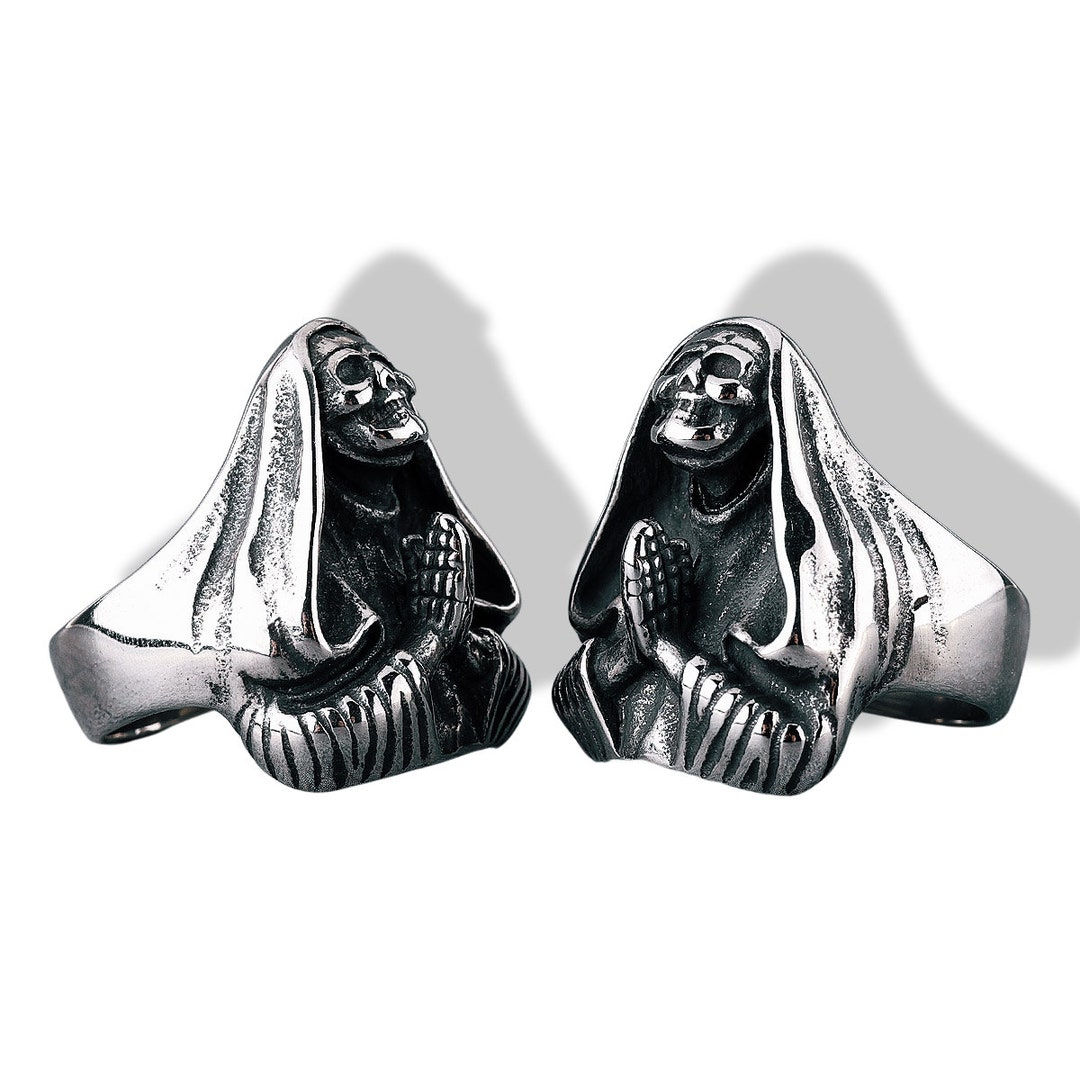 Nun Let Us Pray Ring, Pray Ring, Cross Men Rings, Vintage Stainless ...