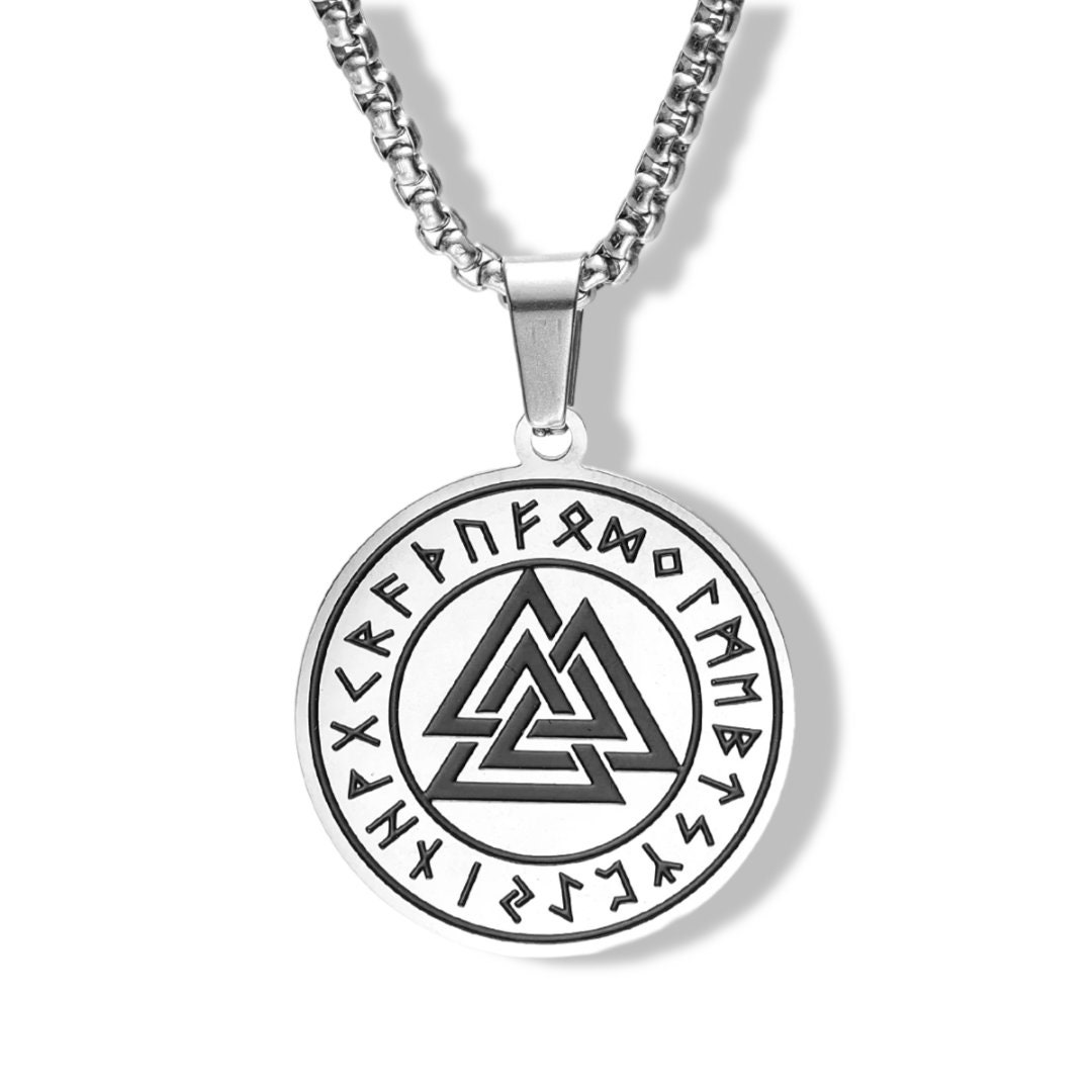 Triangle Viking Pirate Runes Men Necklaces Pendant Stainless Steel Long ...