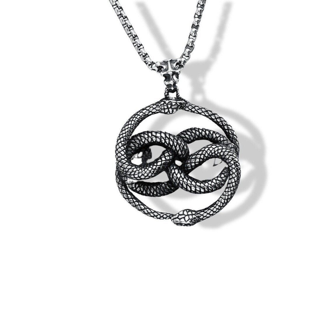 Double Snakes Pendant Necklaces , Pendants Chain Hip Hop Double Snake ...