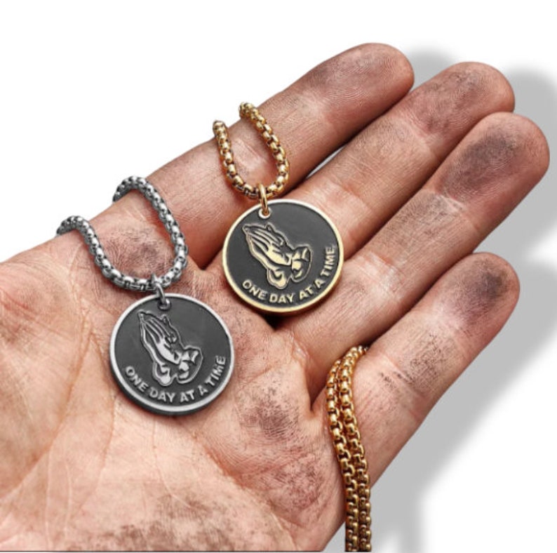 Serenity Prayer Necklace Lords Prayer Stainless Steel Jewelry Prayer Religion Believer Punk Rock ...