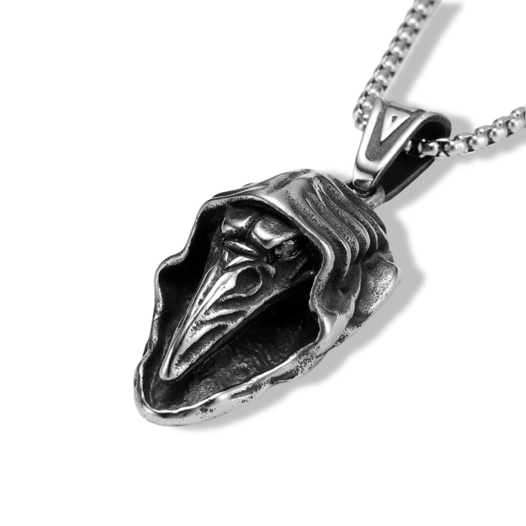 GRIM Reaper Necklace , Skeleton Pendant , REAPER Red Eyes Trendy Punk ...