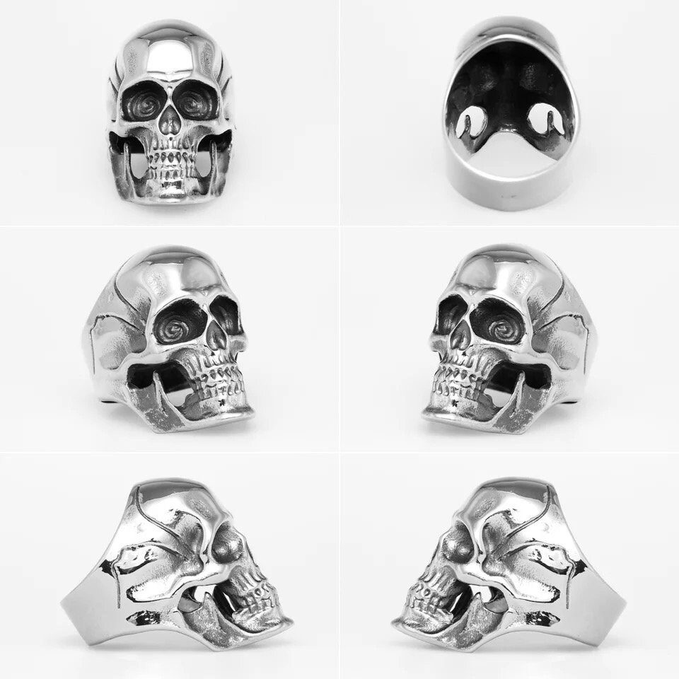Terminator Skull Ring Gothic Skull Rings Skull Rings Skeleton Punk Hip ...
