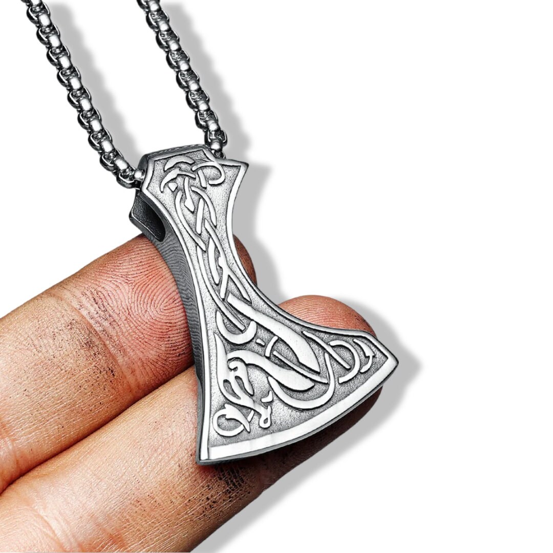 Viking Weapons Pendant | Viking AXE Pendant Gold Silver | Stainless ...