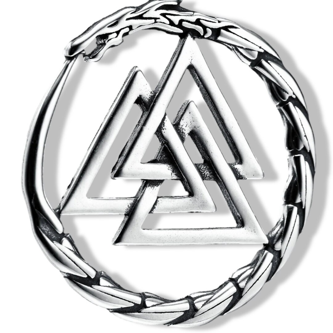 Triangle Viking Pirate Runes Men Necklaces Pendant Stainless Steel Long ...