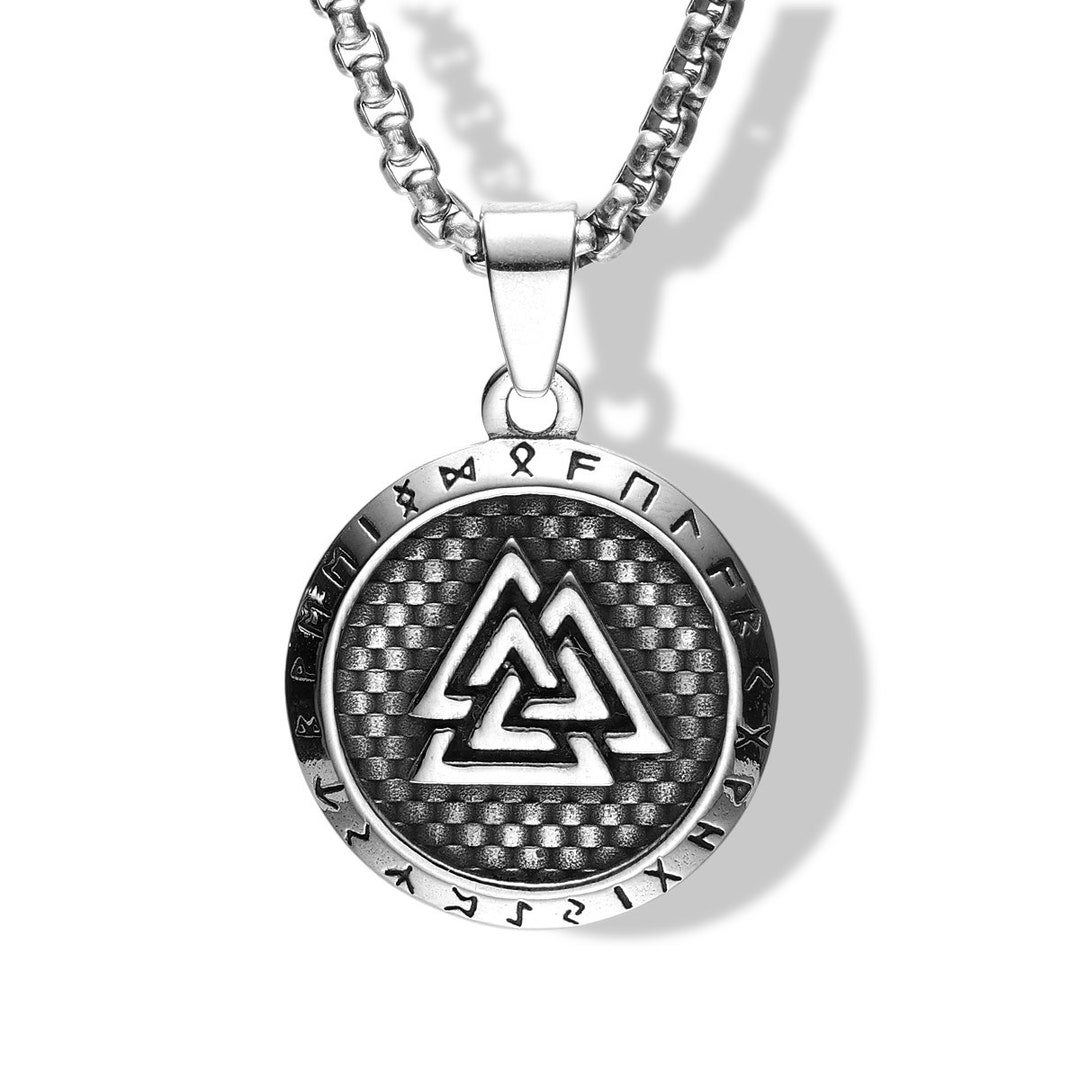 Viking Triangle Pendant, Viking Pirate Odin Runes Necklace,long ...