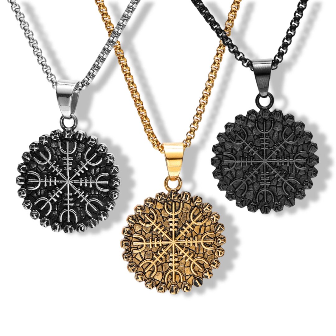 Viking Pirate Odin Runes Men Necklaces Pendant Stainless Steel | Long ...