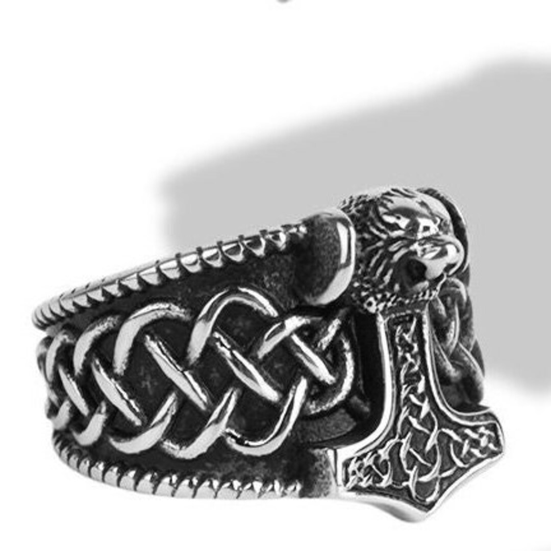 Viking Hammer Ring Spartan Ring Griffon Quake Thor's Hammer Ring ...