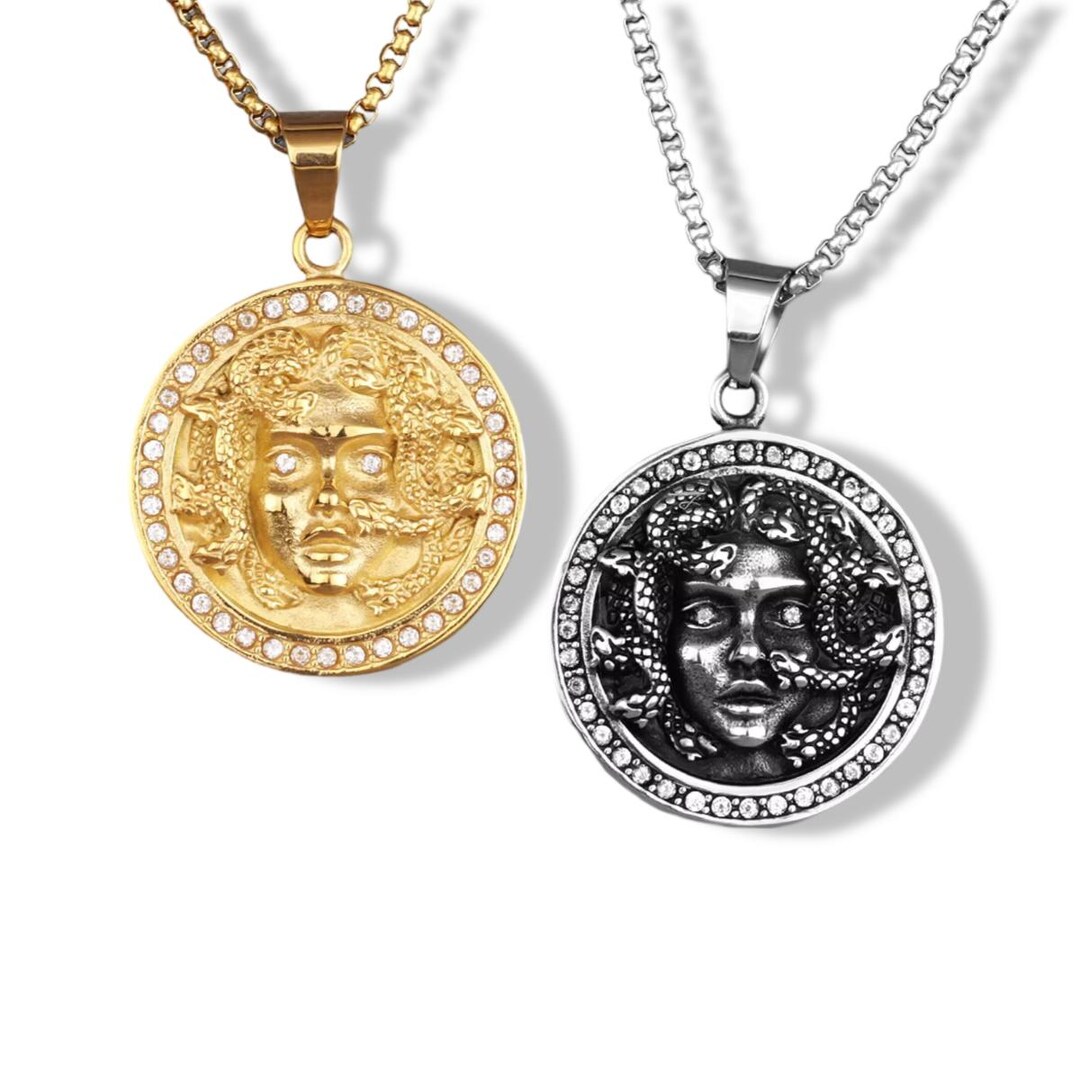 Snake Hair Medusa Banshee Stainless Steel Mens Necklaces Pendants Chain ...