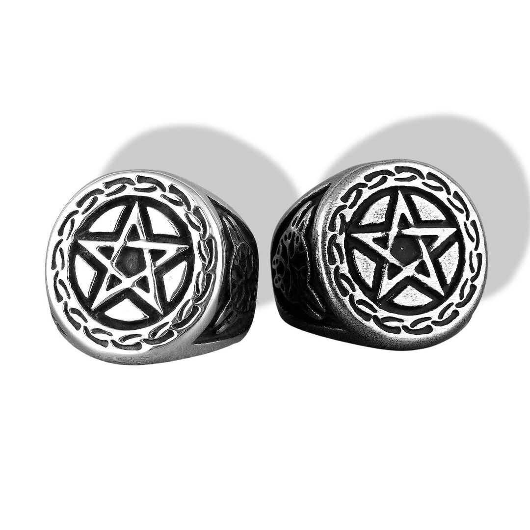 Pentangle Star Ring | Men and Women Stainless Steel Star Ring | Ring ...