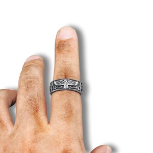 Phoenix Totem Ring | Phoenix Stainless Steel Mens Rings | Phoenix Men Rings | Punk Gothic Trendy ...