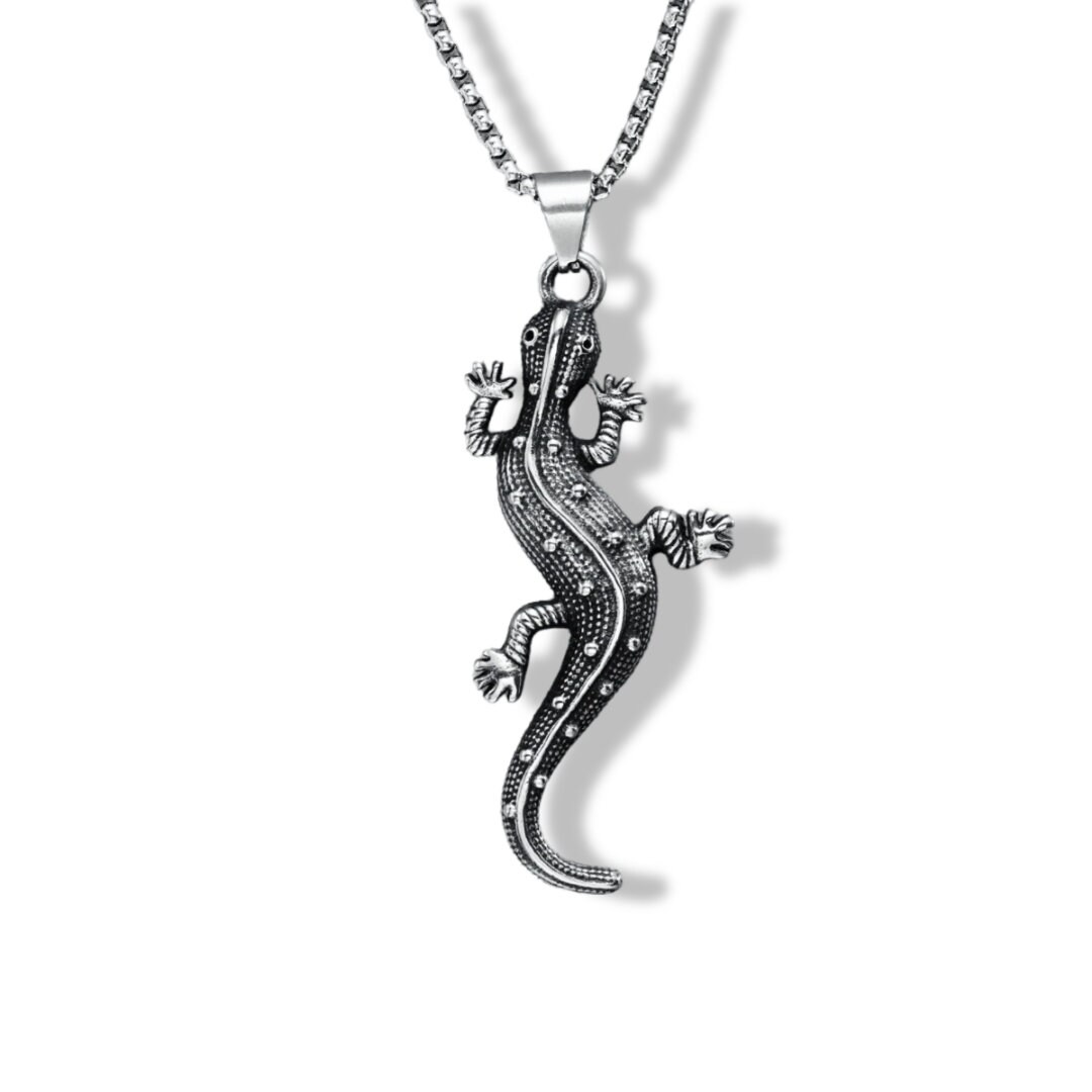 Gecko Lizard Long Necklaces , Lizard Pendant ,trendy Necklace, Hip Hop ...