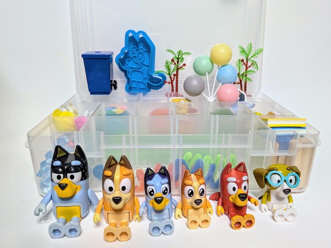 Bluey Inspired Deluxe Playdough Kit Sensory Bin Pretend Play Busy Bin ...