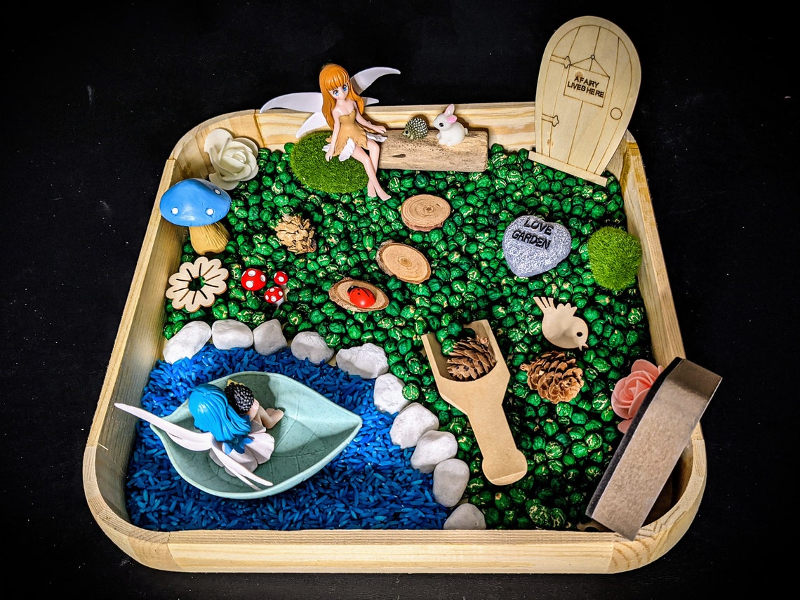 Fairy Garden Sensory Bin Pour and Play: Pretend Play, Open Ended Toy - Etsy