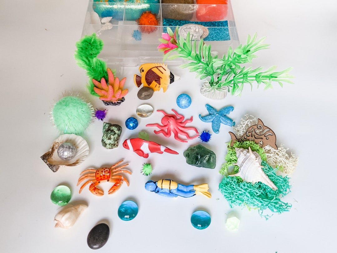 Coral Reef Playdough Kit: Ocean Sensory Bin, Scuba Diver Toy - Etsy
