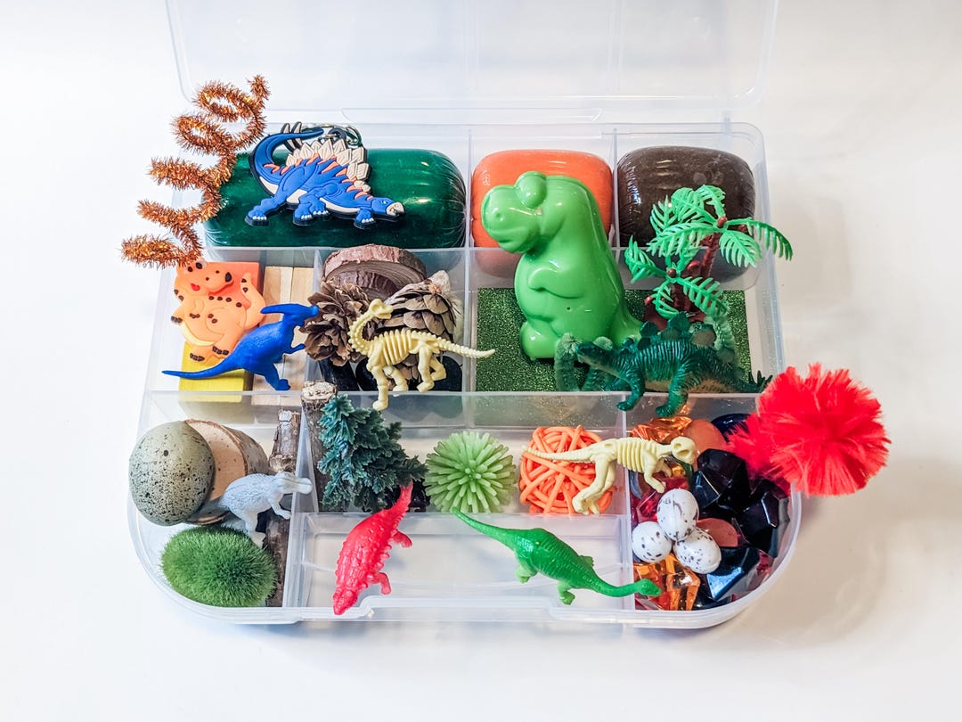 Dinosaur World Playdough Kit | Sensory Bin | Busy Bin | Pretend Play ...
