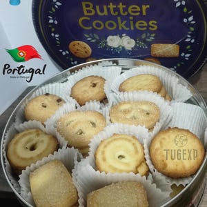 Portugal Luxury Butter Cookies Biscuits Assortment Tin 454g - 1 Pound ...