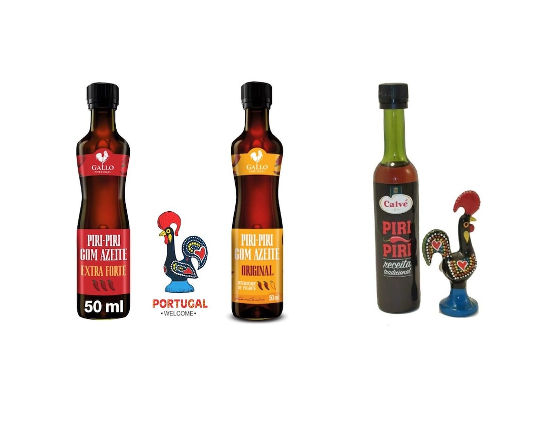 3x Portugal Hot Sauce Piri Piri W/ Olive Oil Gallo Extra Strong & Calve ...